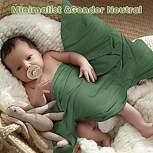 Mikccer Swaddling Blanket Baby, Newborn Receiving Blankets with Hat Set for Baby Girls Boys, Soft and Cozy Nursery Swaddle Wrap, Baby Swaddle Blanket, Large 47 x 47 inches