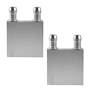 BXQINLENX 2PCS Aluminum Water Cooling Block for Computer PC CPU Graphics Radiator Heatsink (40X40MM)