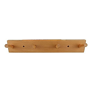 Crapyt Wooden Coat Hanger Peg Hook Wall Mounted Beech Wood Solid Peg Rack for Coat,Clothes,Accessories,...1 Pack Natrual Wood