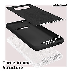oakxco Designed for Samsung Galaxy S10e Phone Case Liquid Silicone Grip, Cute Thin Slim Soft Rubber TPU Plain Smooth Gel Cover for Women Girl Aesthetic, Matte Solid Protective & Shockproof, Black