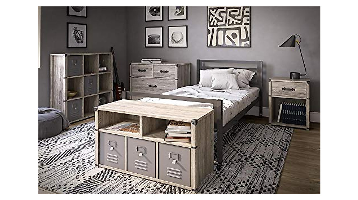 Little Seeds Nova Bedroom Storage Bench - Gray Oak