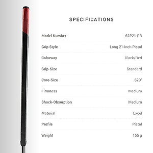 Winn 21-inch Putter Grip (Red/Black)