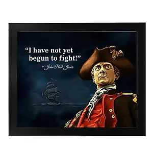 I Have Not Yet Begun to Fight - Military Wall Art, This Vintage US Navy Wall Art Print Is A Captain John Paul Jones Quote For American Military Decor, Home Decor, Garage Decor. Unframed - 8 x 10