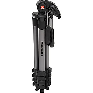 Manfrotto Compact Advanced Aluminum 5-Section Tripod Kit with 3-Way Head, Black (MKCOMPACTADV-BK)