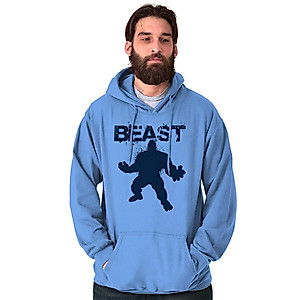 Brisco Brands Beast Gym Fitness Meathead Hoodie Hooded Sweatshirt Men Carolina Blue