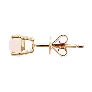 Gin & Grace 10K Yellow Gold Natural Ethiopian Opal earrings for women | Ethically, authentically & organically sourced (round-cut) shaped opal hand-crafted jewelry for her | Opal Earrings for women