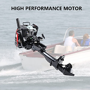 TFCFL 4 Stroke 6.0HP Electric Outboard Motor,Outboard Motor Boat Engine Water Cooling CDI System,Heavy Duty Inflatable Fishing Boat Engine 3.75KW 2500 R/MIN (4 Stroke 6.0HP)