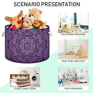xigua Cotton Rope Basket Purple Kaleidoscope Baby Laundry Basket Blanket Kids Toy Storage Basket Glove Box