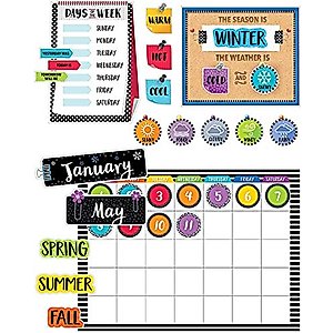 Creative Teaching Press Bold & Bright Calendar Set, CTP Bulletin Board and Classroom Display, 67 Pieces