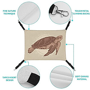 Hand Drawn Turtle Pet Hammock Bed Guinea Pig Cage Hammock Small Animal Hanging Bed for Ferret, Chinchilla, Puppy and Other Small Animals