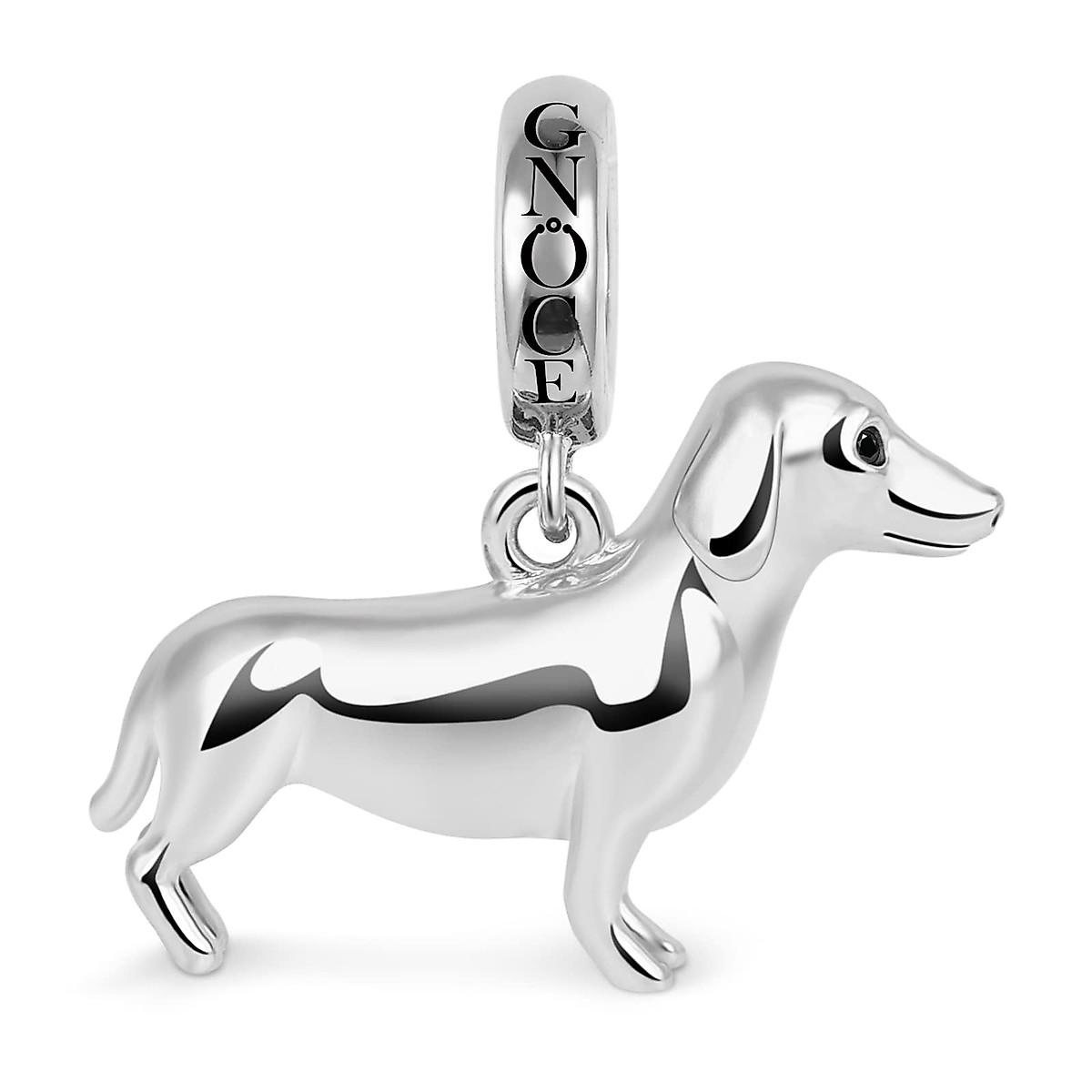 GNOCE Dachshund Charms for Bracelet 925 Sterling Silver Polished Puppy Charms Fit Necklace Pets Charms for Women Jewelry Gift
