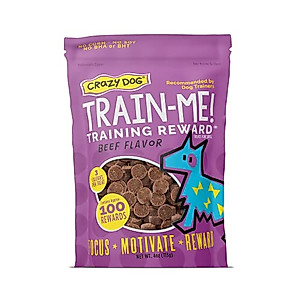 Crazy Dog Train-Me Training Rewards For Dogs, Beef, 4-Ounce