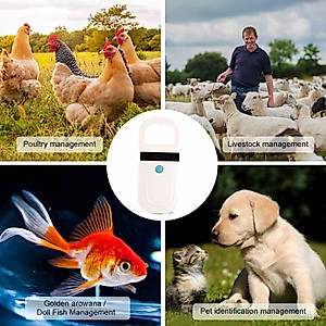 Rechargeable Animal Chip ID Scanner Microchip Scanner Pet Tag Scanner with OLEDDisplay, Low Power Alarm
