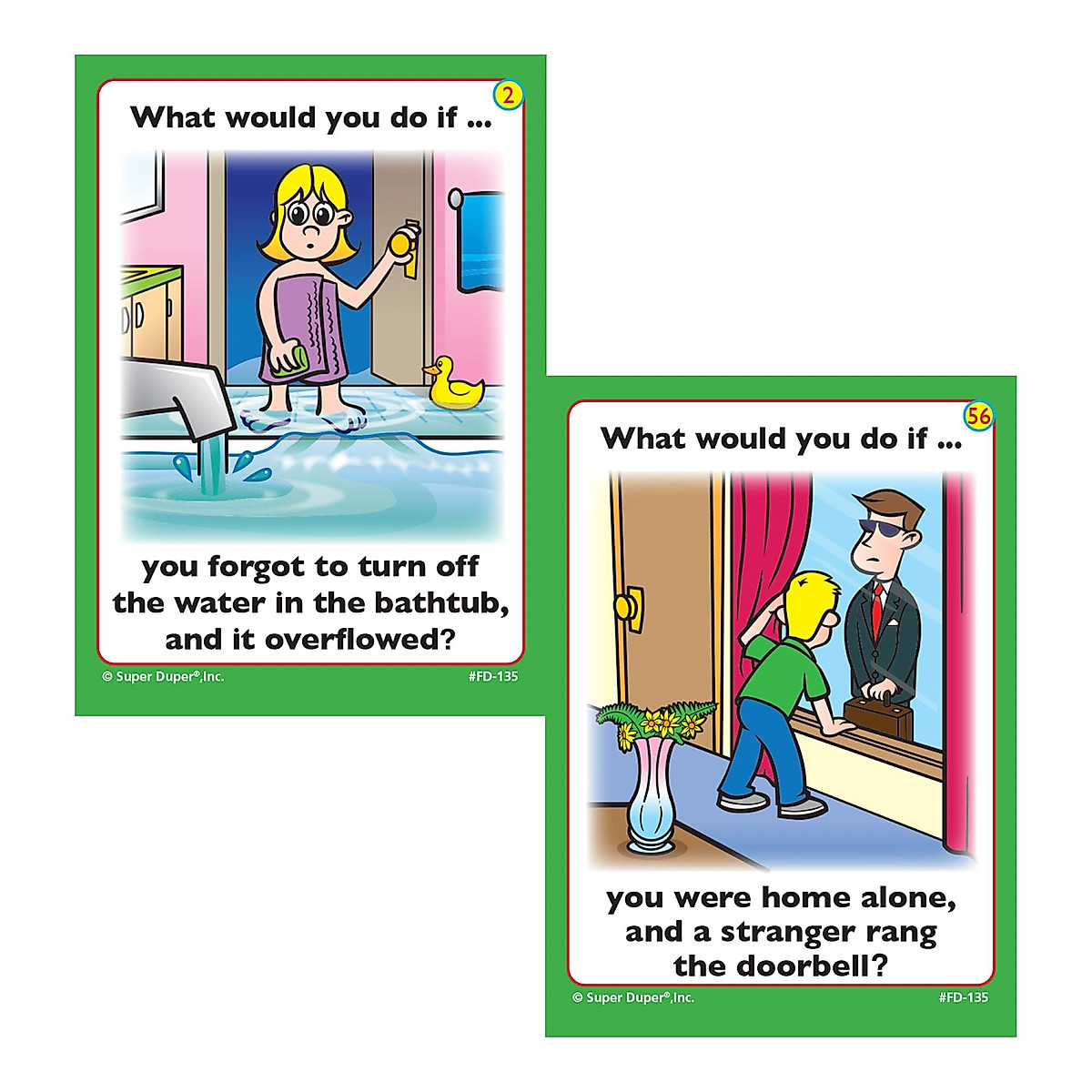 Super Duper Publications | What Would You Do at Home If… Fun Deck | Social Skills Flash Cards | Educational Learning Materials for Children
