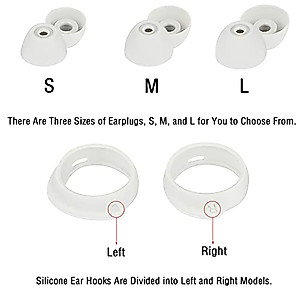 Silicone Earbud Tips Earhooks Kit for Galaxy Buds Headphone Replacement Wingtip Ear Tips Compatible with Samsung Galaxy Buds SM-R170 Headphone,S M L (6 Pairs)
