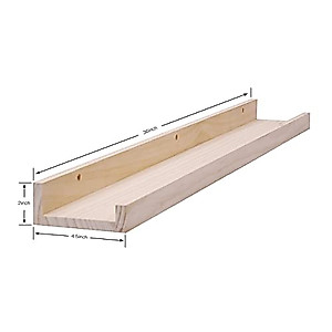 FISHFRUIT 36-in Floating Shelf, Wall-Mounted Wall Shelf, Picture Ledge, 3-Piece of The Same Size for Home Decoration, Bedrooms, Office, Living Room