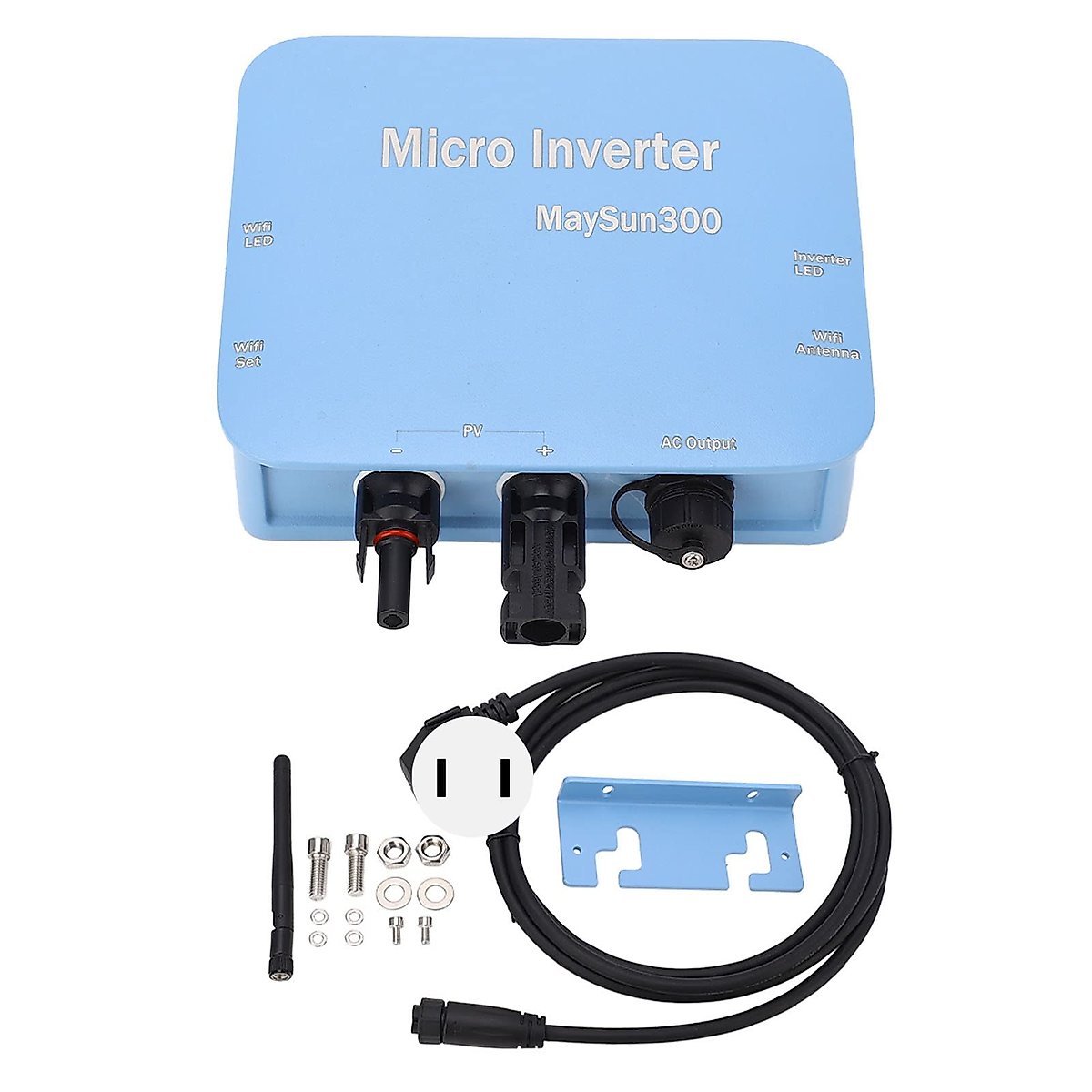 Grid Tie Inverter, DC PV Input MPPT Pure Sine Micro Inverter, WiFi or Mobile APP Monitor, Automatic Power Lock, 120V Waterproof Solar Panel Inverter with Integrated AC Output