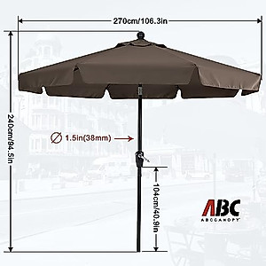 ABCCANOPY Premium Patio Umbrellas 9' Brown