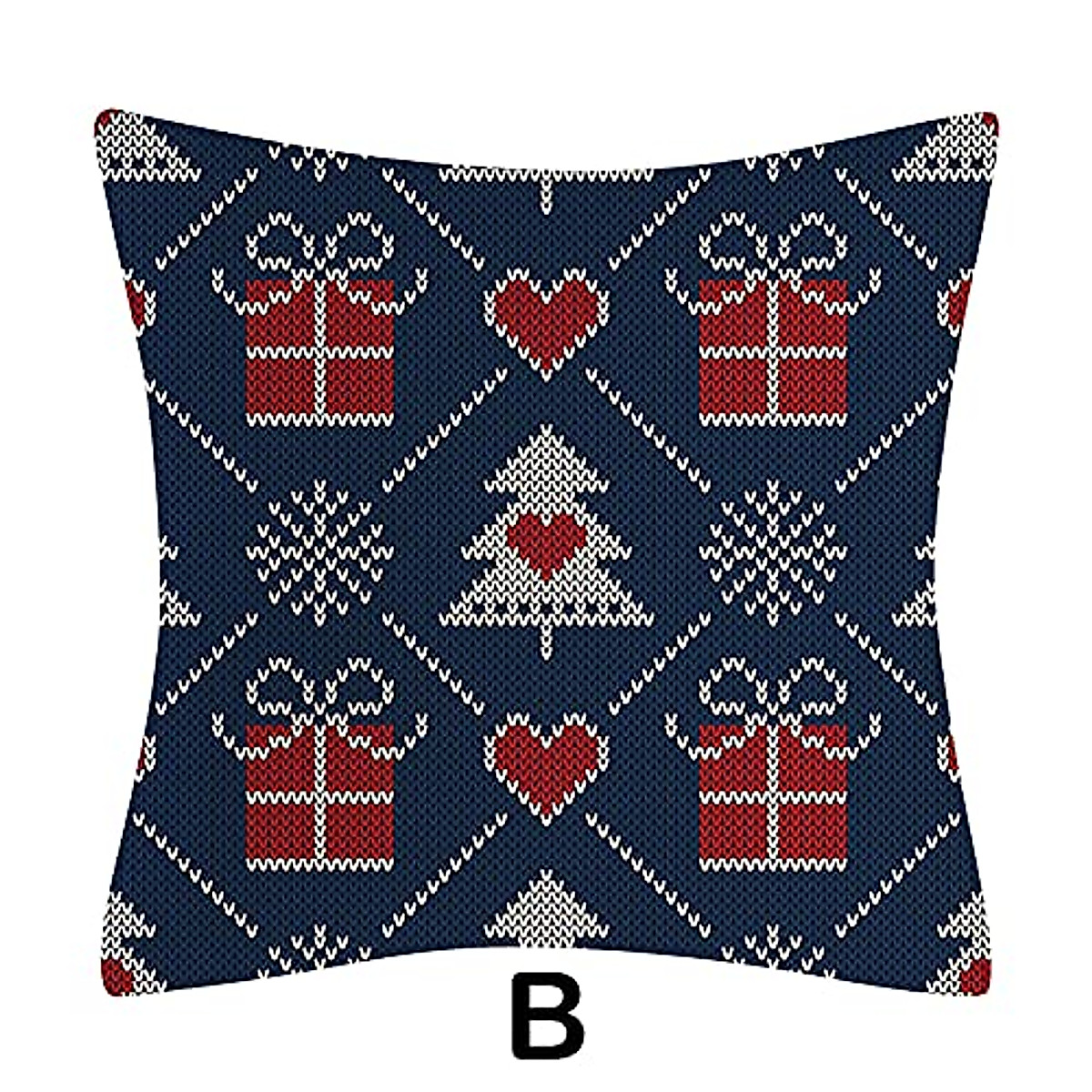 Scceatti Christmas Throw Pillow Covers 18x18 in Square Farmhouse Pillow Cover with Zipper Christmas Tree ElegantToss Xmas Style Pillow Case Protector for Couch Sofa Bed Living Room Decorations Gifts