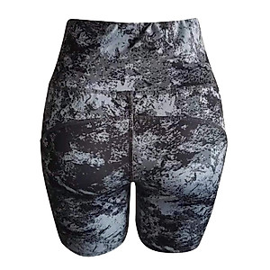 Bblulu High Waist Yoga Shorts for Women with Pockets Tummy Control Workout Biker Shorts 4 Way Stretch Leggings Tights