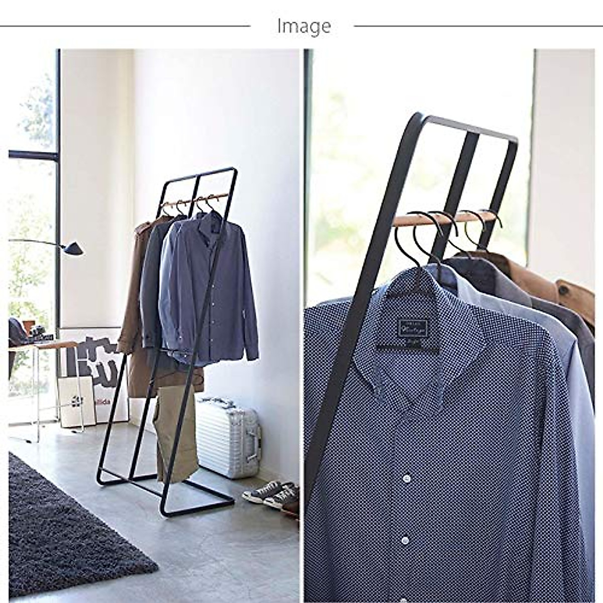 YAMAZAKI Home 2-Level Coat Rack, Steel, White