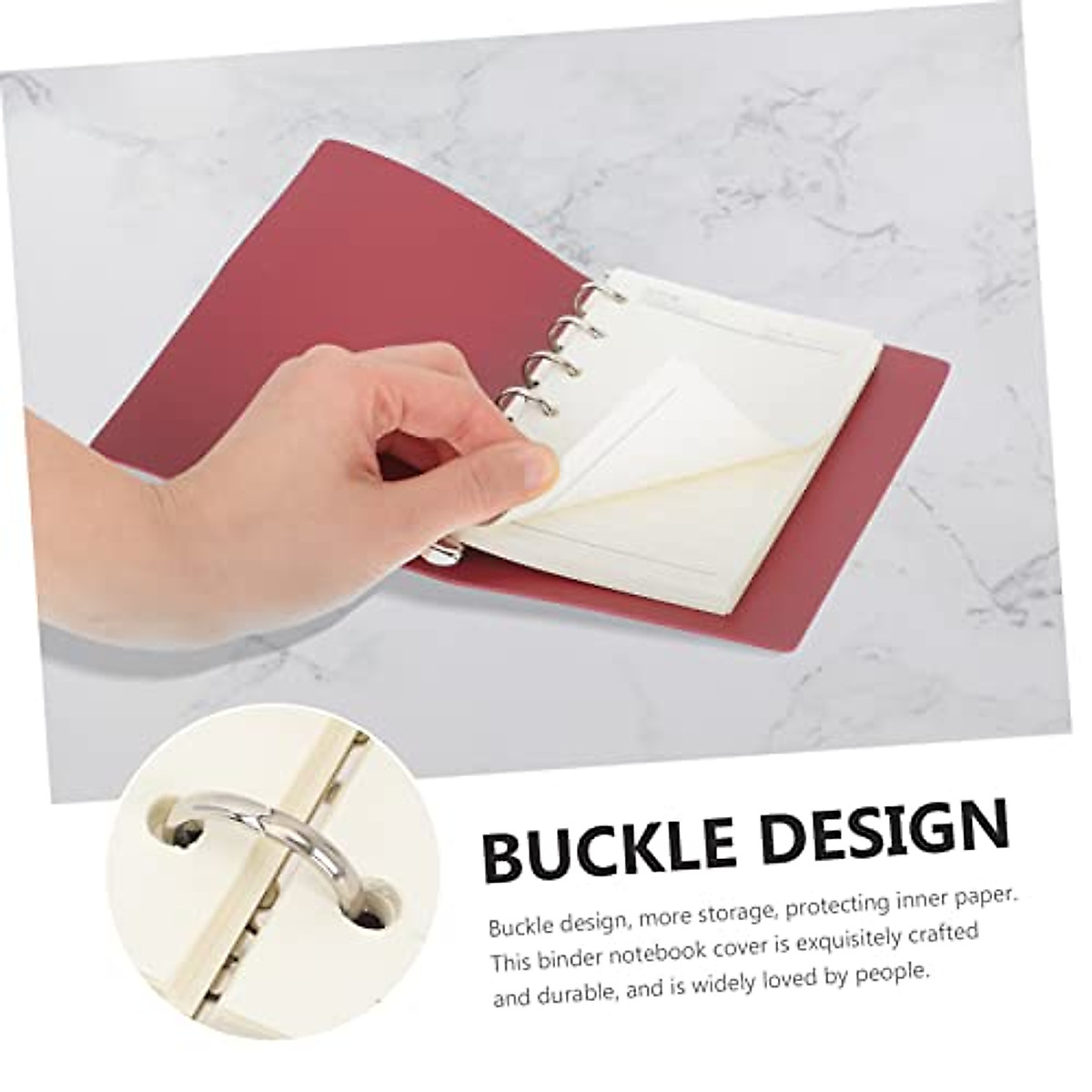 Ciieeo 5 Sets vintage diary hard cover notebooks diary sketchbook field notes sketchbook diary planner refillable diary notebook business card pocket binders Metal ring office Adhesive