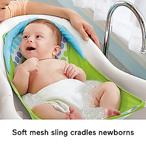 Fisher-Price Baby Bath Tub, 4-in-1 Newborn to Toddler Tub with Infant Seat Bath Toys and Sling ‘n Seat Tub, Green