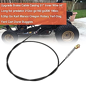 GREHUA Upgrade Brake Cable Casing 51" Inner Wire 56" Long for Manco 9598 9597 Yerf-Dog ASW Bristers Airheart MB-1 Predator 212cc 196cc 6.5Hp GX160 Go Kart Carter Drift Trike Fun Cart Dune Buggy ATV