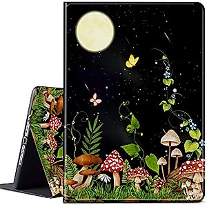 CGFGHHUY for Kindle Fire 7 Tablet Case 2019/2017 Release 9th/7th Generation 7 inch Lightweight Protective PU Leather Smart Stand Cover with Auto Wake Sleep - Mushrooms Butterfly Flower Moon