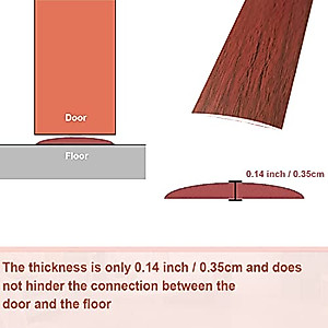 Floor Transition Strip Self Adhesive Vinyl Floor Transition Strip, Floor Flat Divider Strip for Joining Floor Gaps,Carpet Threshold Transition Wood Grain Design (2InWide,3.28Ft, Coffee, 1)