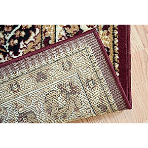 United Weavers of America, Dallas Collection, Area Rug, Indoor, Polypropylene, Jute Backing, Stain Resistant, Traditional, Burgundy, Floral Print, Rectangular, 5'3" x 7'2"