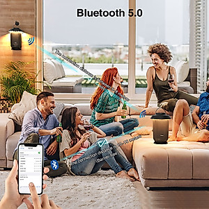 Onforu Outdoor Bluetooth Speaker with LED Lights, 2 Pack Wireless Loud Stereo Sound Lantern Speakers, True Wireless Stereo Pairing Patio Speaker for Christmas Party Garden, Bluetooth 5.0