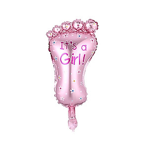 NC 5 PCS Baby Shower Balloons for Girl,Pink Baby Girl Balloons,Foil Mylor Balloons for Baby Shower Dectoration