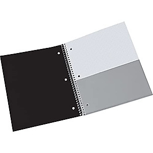 Office Depot® Brand Stellar Poly Notebook, 8-1/2" x 11", 1 Subject, Quadrille Ruled, 100 Sheets, Black