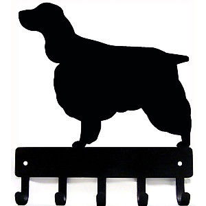 The Metal Peddler English Springer Spaniel Key Holder Hanger - Small 6 inch Wide with 5 Hooks - Made in USA