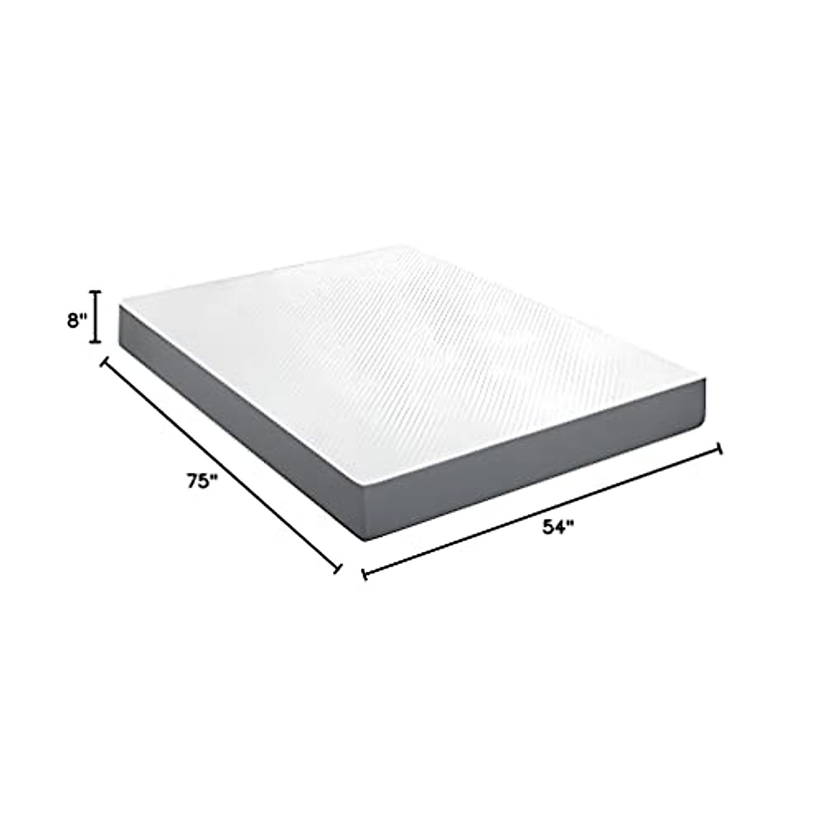 PrimaSleep 8 Inch Gel Infused Superior high-Density Memory Foam Mattress, CertiPUR-US® Certified, Gray, Full
