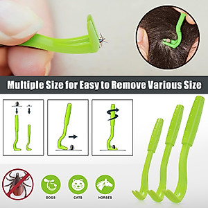 Mrcopetal Tick Remover Tool Kit, Stainless Steel Tick Tweezers + Remover Tick Key, 4 Pack Quick & Safe Tick Twister Removal Tools for Dogs Cats Humans