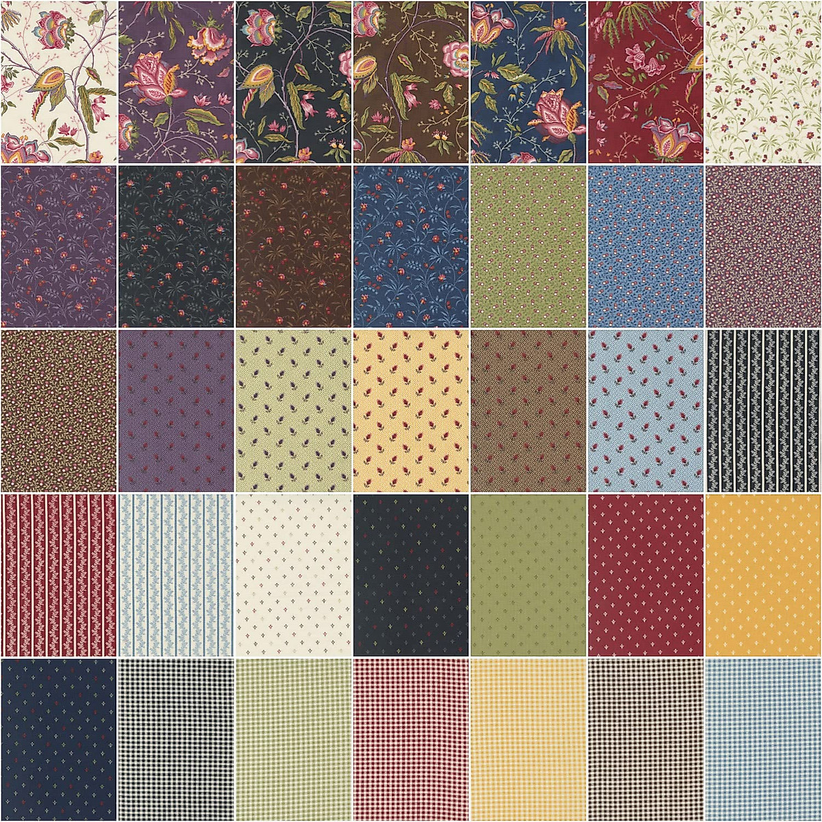 Florence's Fancy Charm Pack by Betsy Chutchian; 42-5 Inch Precut Fabric Quilt Squares