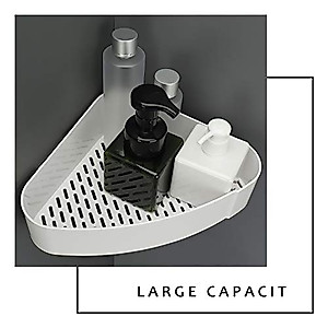 FOBBHOME Adhesive Corner Shelf Bathroom Shower Caddies Organizer Shower Corner Shelf Bathroom Shelf Drilling Wall Mount Storage Rack