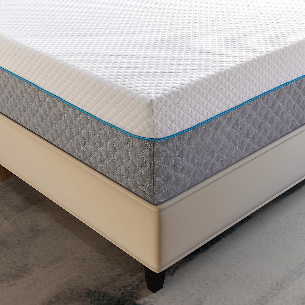 14 Inch King Memory Foam Mattress, Fiberglass Free Mattress Bed in a Box, Gel Mattress Medium Firm Mattress, CertiPUR-US Certified, 76”x80”x14”, White