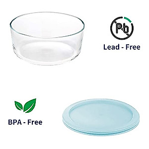 Luvan Glass Storage Containers with Lids, Set of 6 Round Glass Food Storage Containers (2cup/4cup/7cup) for Kichen and Storage, Dishwasher, Refrigerator and Microwave Oven Safe