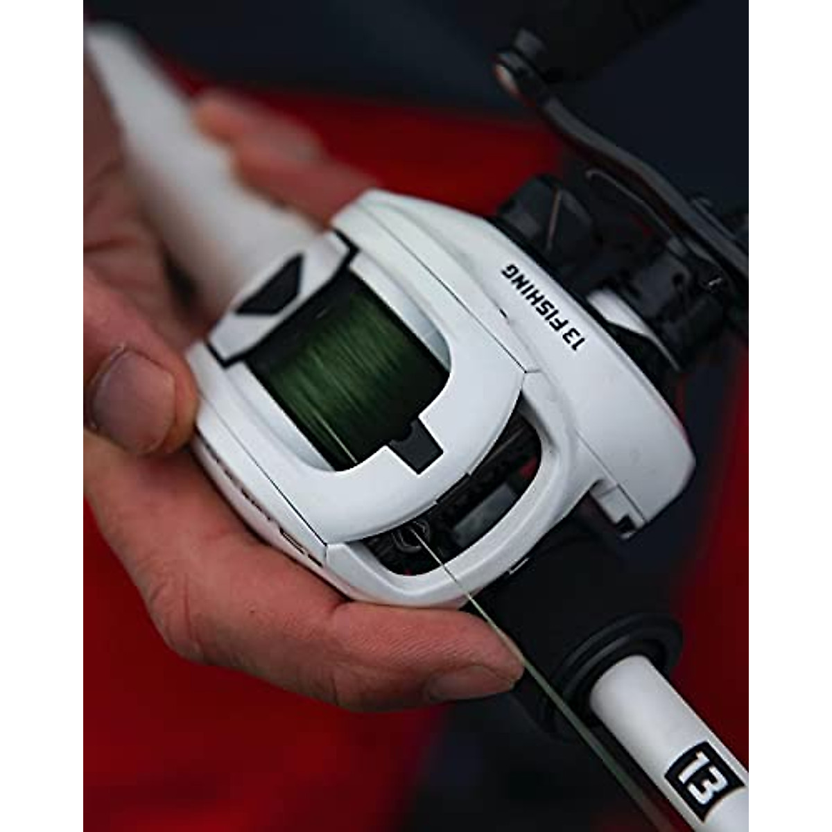 13 FISHING - Concept C2 - Low-Profile Baitcast Fishing Reel - 7.5:1 - Left Hand Retrieve (Fresh+Salt) - C2-7.5-LH, White