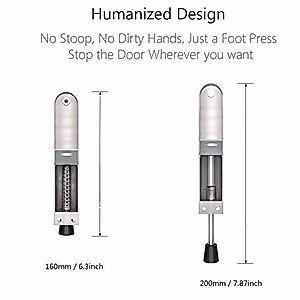 2 Pack Kickdown Door Stop, CertBuy Stainless Steel Easy Step Door Stopper Spring Loaded Telescopic Door Stopper, Adjustable Door Locks Holder Stop/Release by Foot