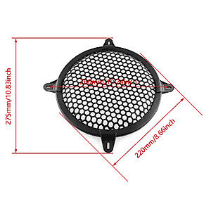 DGZZI Grill Cover 8" Black Hexagonal Plastic Mesh Car Audio Speaker Sub Woofer Grille Guard Protector Cover with 4PCS Screws Car Subwoofer Speaker Cover 8Inch