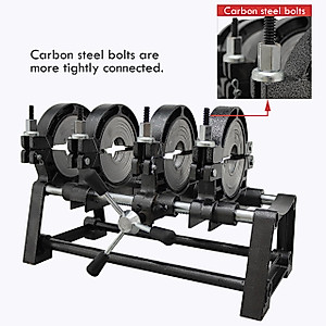 TECHTONGDA Manual Pipe Welder Electric Tube Butt Fusion Machine Pipe Welding Machine Hot Melt Solder for PE PP PB PVDF PPR (2.48"-6.30" four clamps)