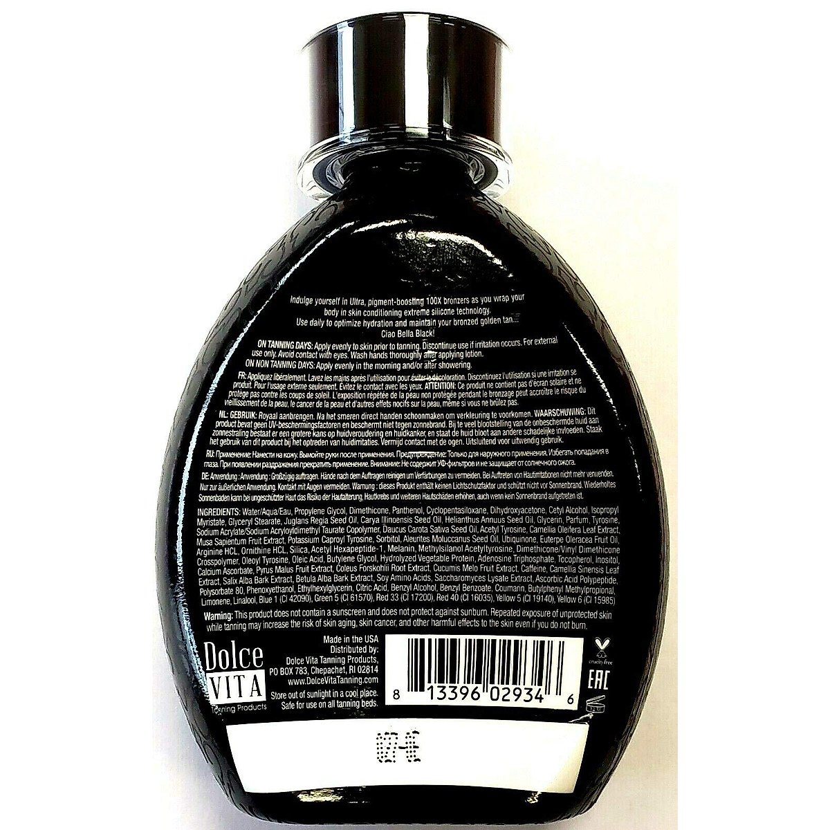 Bella Black 100X Bronzer Tanning Lotion – Premium Tanning Bed Lotion with Extreme Silicone Emulsion and Banana Fruit Extract – Instant Results – Dark Tanning Lotion for Indoor Tanning Beds - 13.5oz