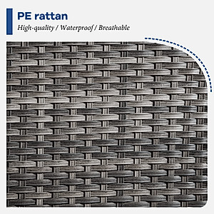 HOOOWOOO 10 Piece Patio Sectional Furniture Set with Swivel Rocking Chairs,Modern Wicker Outdoor Conversation Sofa Sets,Weather Resistant Modular L Shaped Outside Couch Set(Navy Blue)