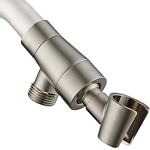 G-Promise Metal Shower Head Holder for Hand Held Showerhead, Adjustable Bracket, Shower Arm Adapter, Universal Shower Arm Mount, Brushed Nickel Finish