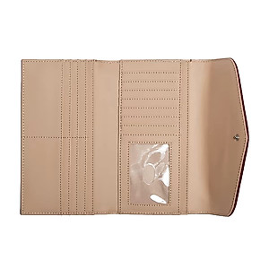 GUESS Women's Cedar Flap Wallet, Black Print, UN, Classic