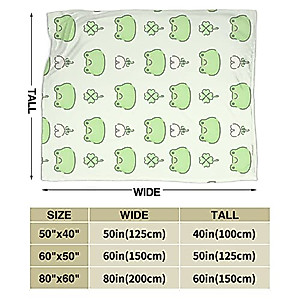 Pubnico Cute Green Frogs Blanket , Flannel Blanket Fluffy Cozy Fuzzy Throws Non-Shedding for Nap Bed Sofa Couch Home Decor, Adults Kids Teens Frog Gifts